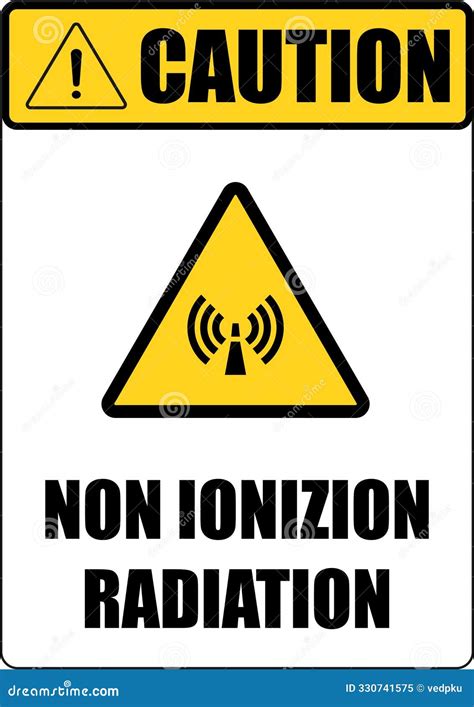 Non Ionizing Radiation Board Symbol Radiation Hazard Indicating Caution Non Ionizing