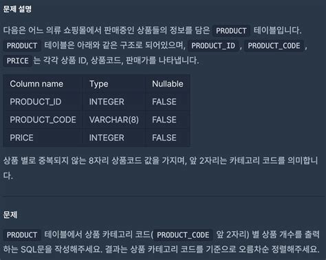[프로그래머스 sql 고득점 kit] string date 카테고리 별 상품 개수 구하기