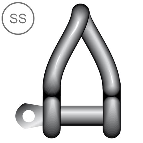 Ss Twisted Dee Shackle Green Pin Uk