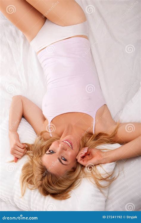 Blonde Happy Woman Stock Photo Image Of Laptop Caucasian