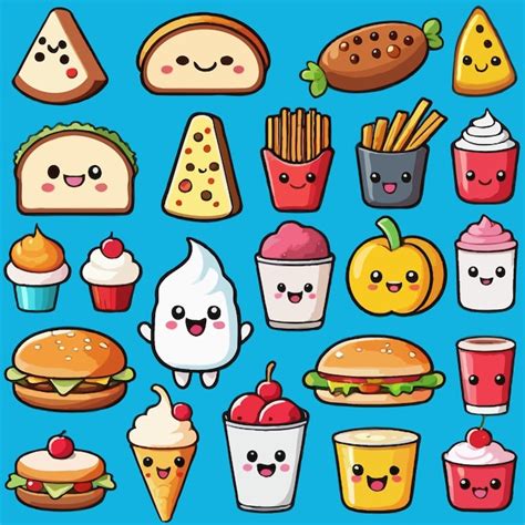 Cute Cartoon Food Drawings Kawaii Food V 1 Behance