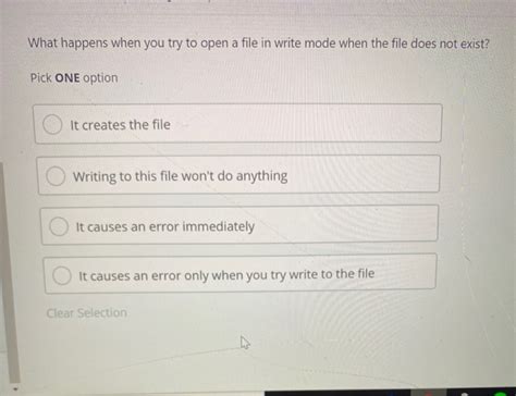 Solved What Happens When You Try To Open A File In Write Chegg