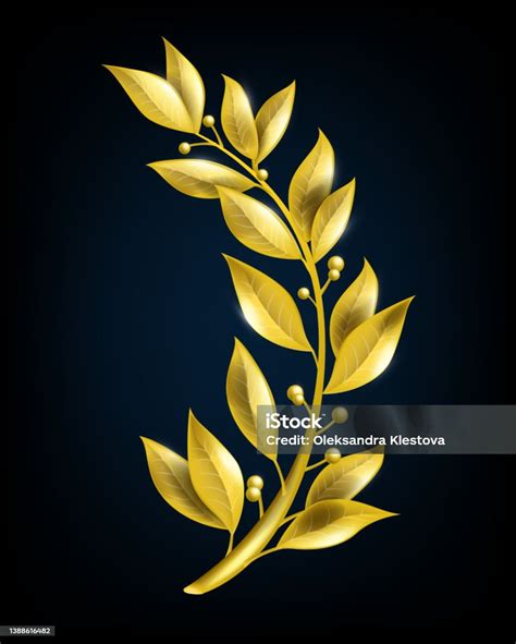 골든 월계수 가지 벡터 수상자 수상 잎 검은 올리브 식물 트로피 기호에 승리 기호 금 금속에 대한 스톡 벡터 아트 및 기타 이미지 금 금속 금색 그리스 문화 Istock