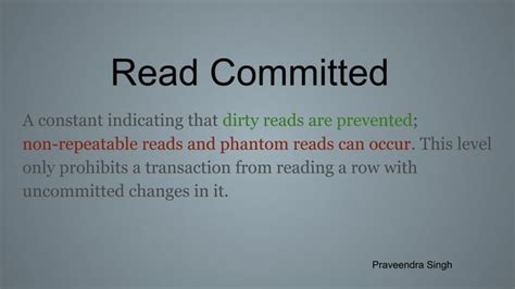 Transaction Isolation And Propagation Ppt