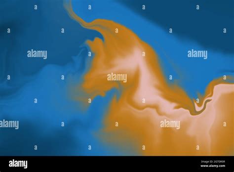 Illustration Of A Colorful Abstract Painting Of Blue And Orange Blended Lines Stock Photo Alamy