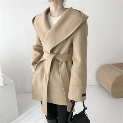 핸드메이드 숏코트 반코트 울 하프 카멜 4color