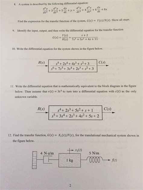 Solved 8 A System Is Described By The Following