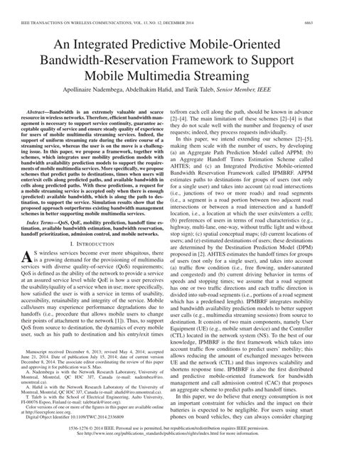 PDF An Integrated Predictive Mobile Oriented Bandwidth Reservation Framework To Support Mobile