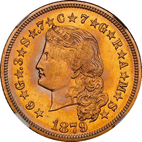 1879 Four Dollar Gold Stella Flowing Hair Judd 1635 Pollock 1833