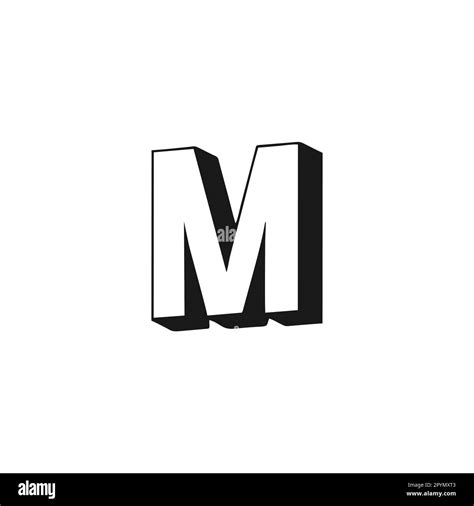 Letter M 3d geometric symbol simple logo vector Stock Vector Image ...