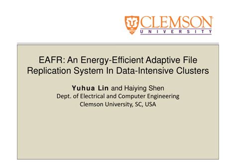 Ppt Eafr An Energy Efficient Adaptive File Replication System In