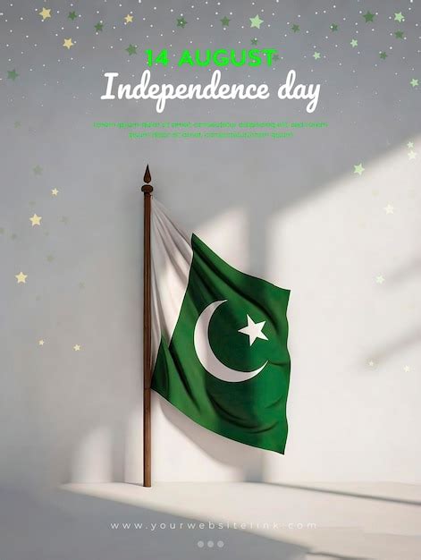 파키스탄 독립기념일 8월 14일 소셜미디어 포스트 템플릿 프리미엄 Ai 생성 Psd