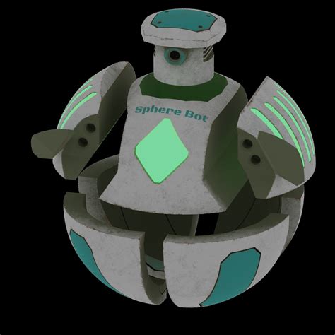 3d Model Sphere Bot Sci Fi Vr Ar Low Poly Cgtrader