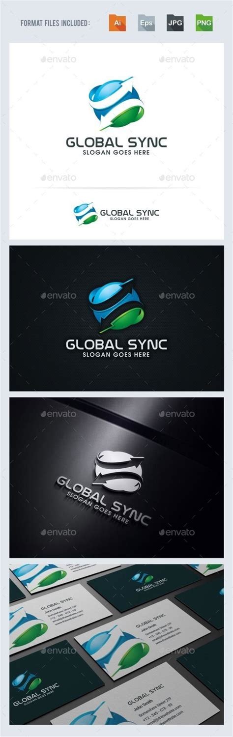 Global Sync Logo Template Logo Templates Logo Design Template Sync