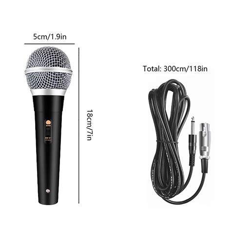 Handheld Microphone Dynamic Moving Coil Cardioid Unidirectional Includes 15ft Xlr Audio Cable To