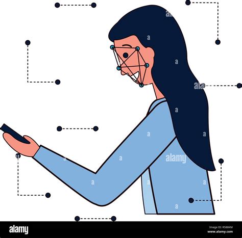 Woman Face Scan Process Gadget Vector Illustration Stock Vector Image And Art Alamy