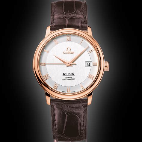 Omega De Ville Prestige 467831 Silver Dial Red Gold 365 Mm Co Axial