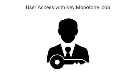 user access with key monotone icon in powerpoint pptx png and editable