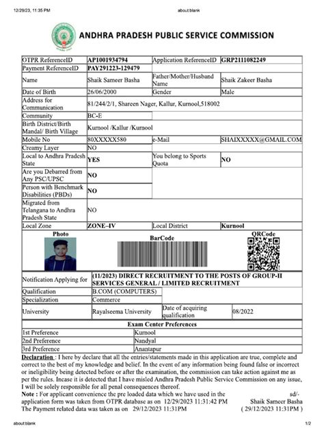Appsc Application Pdf