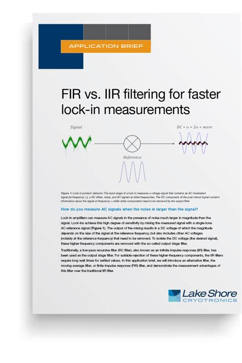 read app brief fir vs iir filtering for faster lock in measurements