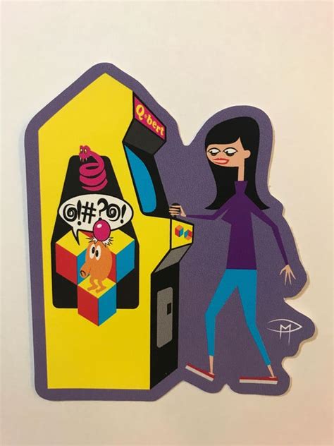 Qbert Cube Craving Die Cut Sticker Arcade Addicts