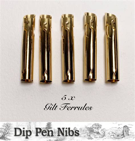 Dip Pen Nib Ferrules Accommodation Tips Pack Of 5 Convert Feather Quills Or Wooden Holders