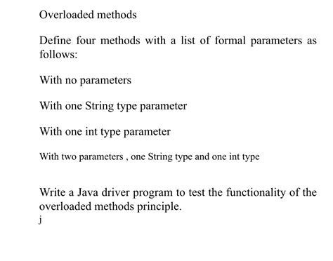 Solved Overloaded Methodsdefine Four Methods With A List Of