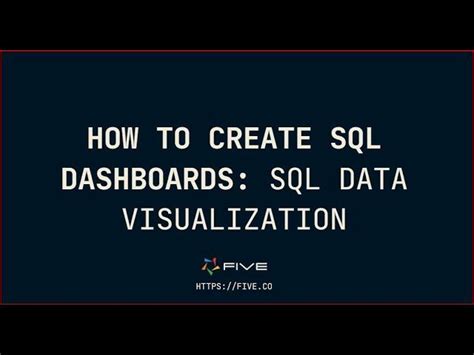 Five On Linkedin How To Create Sql Dashboards Sql Data Visualization