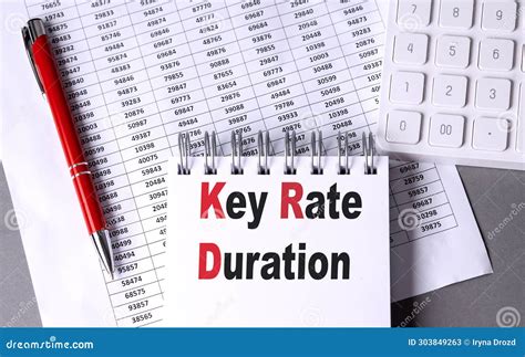 Key Rate Duration Text On Notebook With Pen Calculator And Chart On
