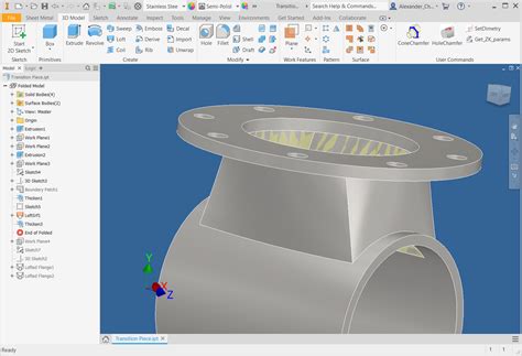 Cylinder Surface Rectangular Section To Circular Section Transition