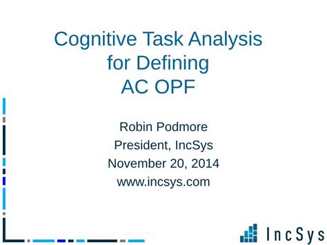 Pdf Cognitive Task Analysis For Defining Ac Opf€¦ · Cognitive Task