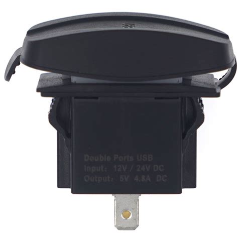 Rocker Switch Style Dash Panel Double USB Socket Product Code 01573