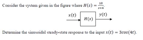 Solved Consider The System Given In The Figure Where H S Chegg