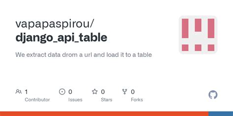 Github Vapapaspiroudjangoapitable We Extract Data Drom A Url And