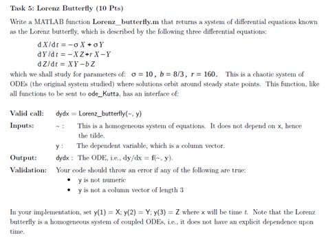 Task Lorenz Butterfly Pts Write A MATLAB Chegg