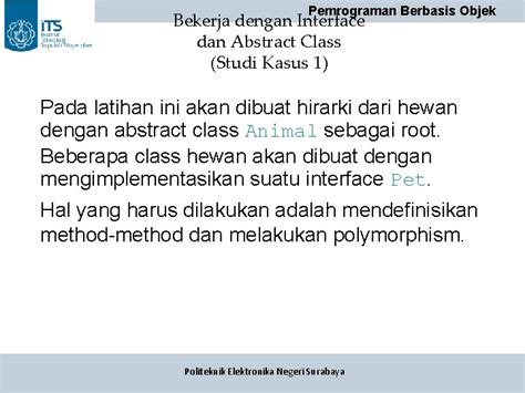 pemrograman berbasis objek praktikum class abstract dan interface