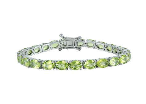 Natural Peridot Bracelet 925 Sterling Silver Gemstone Bracelet