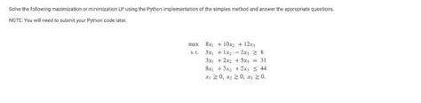 solved solve the following maximization or minimization lp