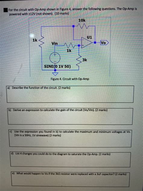 Solved For The Circuit With Op Shown In Figure Answer Chegg Com