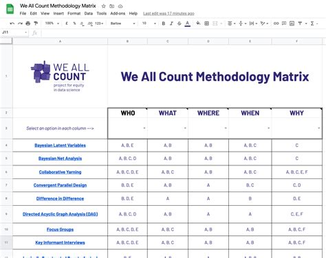 Methodology Matrix We All Count