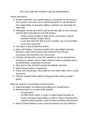 PSC 101 CHAPTER 8 NOTES PSC 101 CHAPTER 8 NOTES SOCIAL MOVEMENTS Social Movements Social