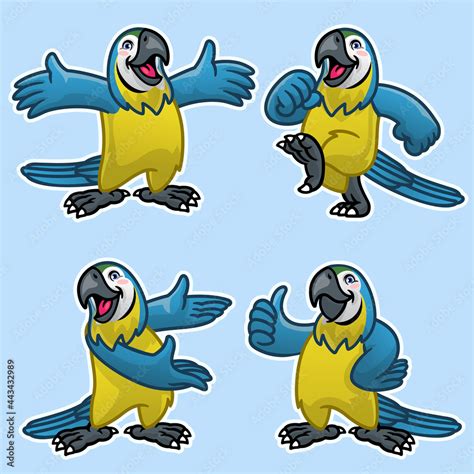 Cartoon Blue Macaw