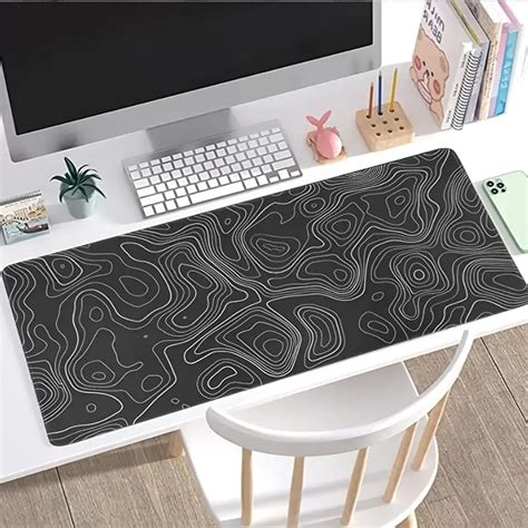 Large Topography Mouse Pad Topographic Map Lines Mousepads Non Slip Contour Geographic Desk