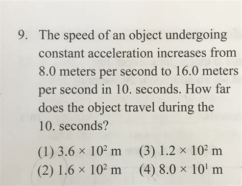 Answered The Speed Of An Object Undergoing 9 Constant Acceleration