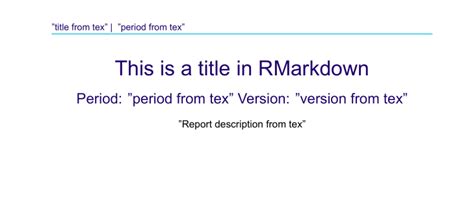 R Markdown Pulling Yaml Parameters Into A Latex Preamble For A