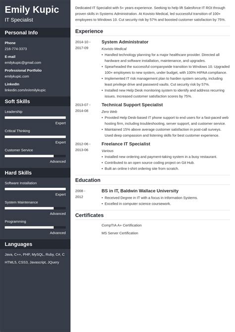 Technical Resume Examples Template Writing Guide