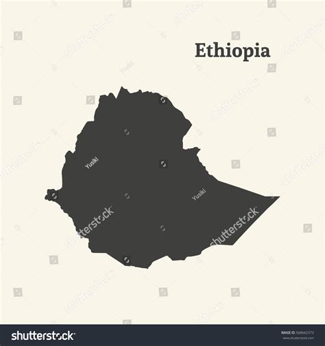 Outline Map Ethiopia Isolated Vector Illustration Stock Vector Royalty Free 568662373