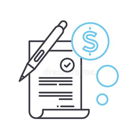 Contract Line Icon Outline Symbol Vector Illustration Concept Sign Stock Vector