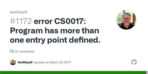 error cs0017 program has more than one entry point defined · issue