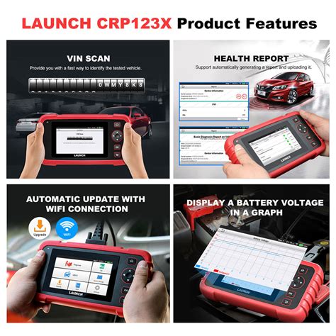 LAUNCH CRP123X OBD2 Code Reader for Engine Transmission ABS SRS Diagnostics with AutoVIN Service ...